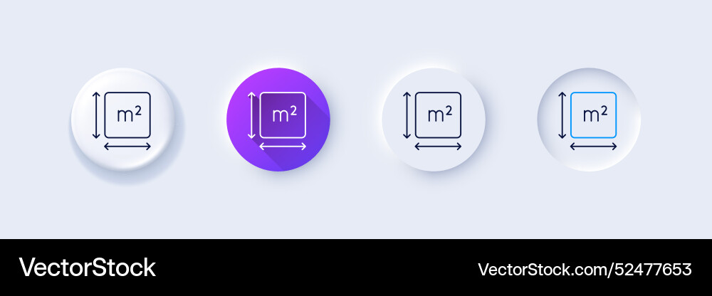 Square area line icon room dimension sign Vector Image