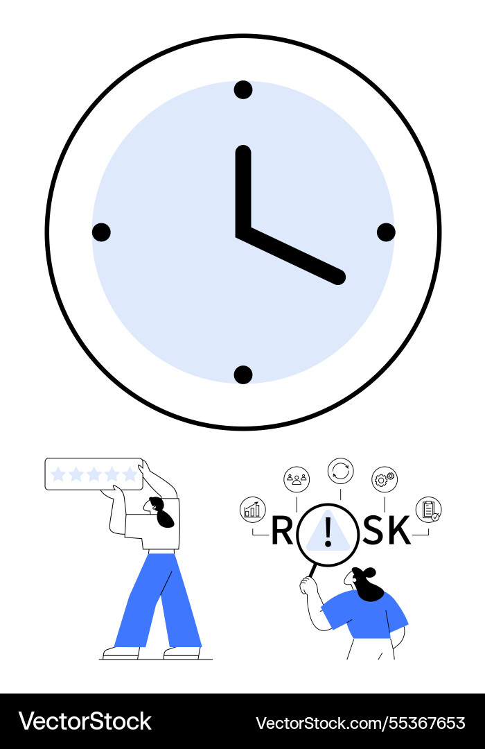 Time management risk assessment and customer Vector Image