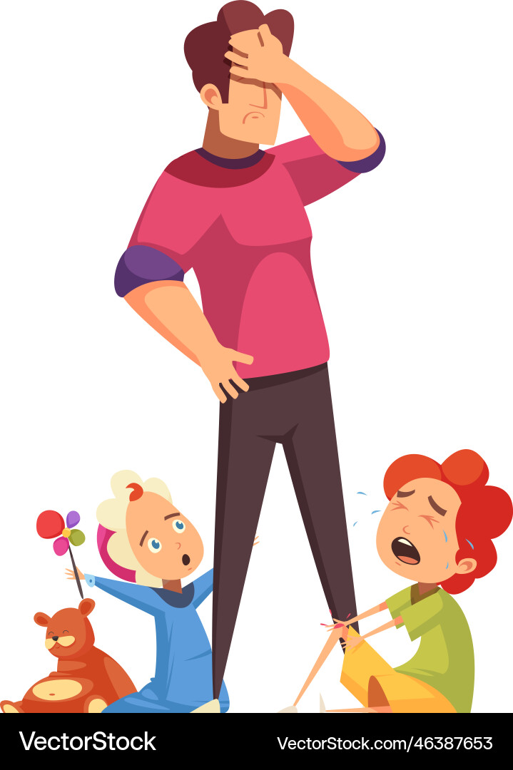 Tired dad Royalty Free Vector Image - VectorStock