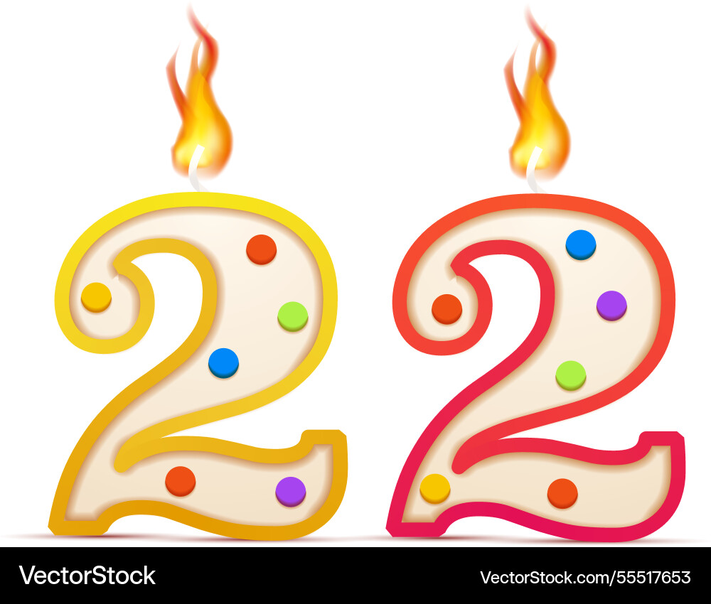 Twenty two years anniversary 22 number shaped Vector Image