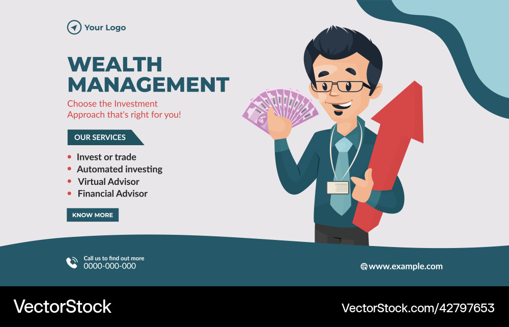 Wealth management landscape banner design Vector Image