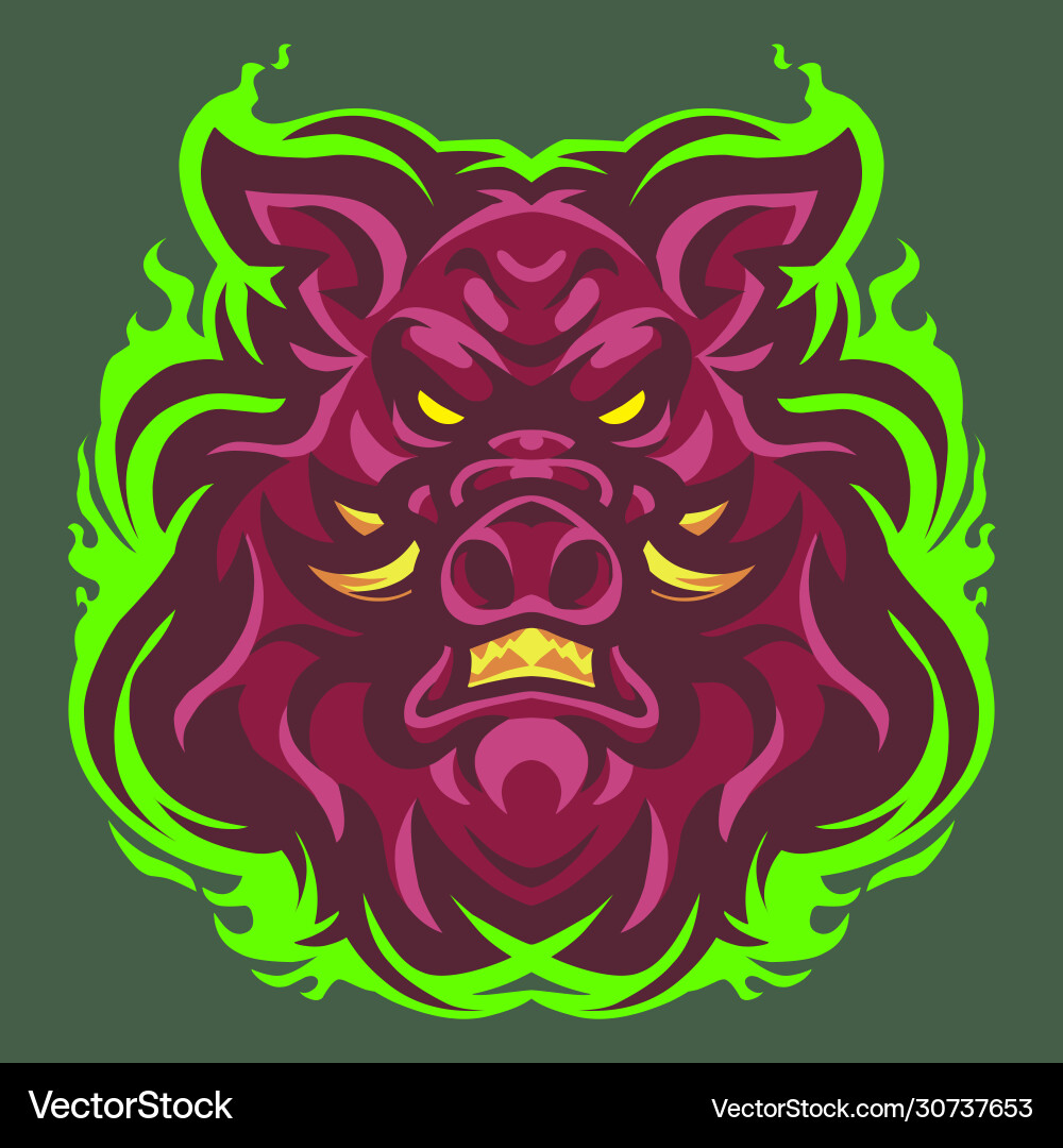 Wild boar head mascot logo Royalty Free Vector Image