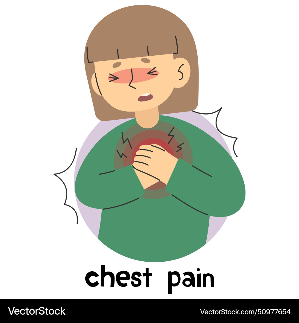 Chest pain 7 Royalty Free Vector Image - VectorStock