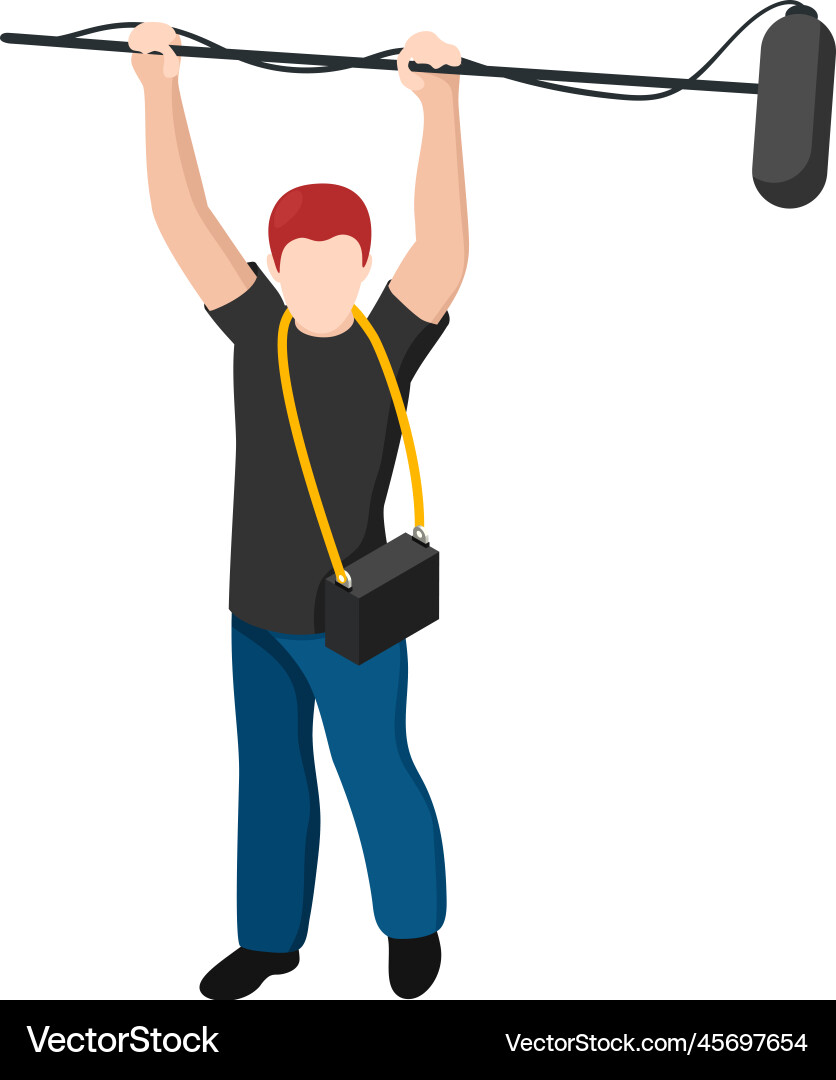 Cinema sound man composition Royalty Free Vector Image