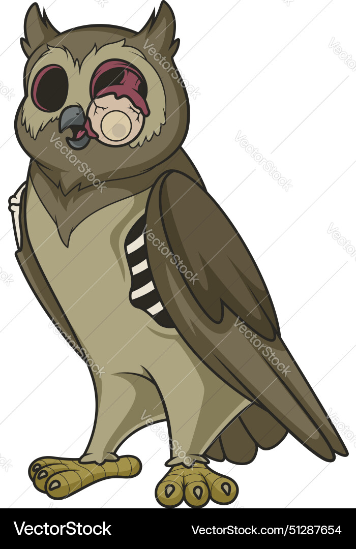 Creepy zombie owl Royalty Free Vector Image - VectorStock