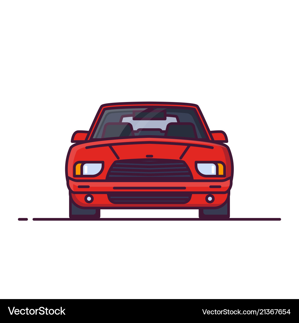 Front view of car Royalty Free Vector Image - VectorStock