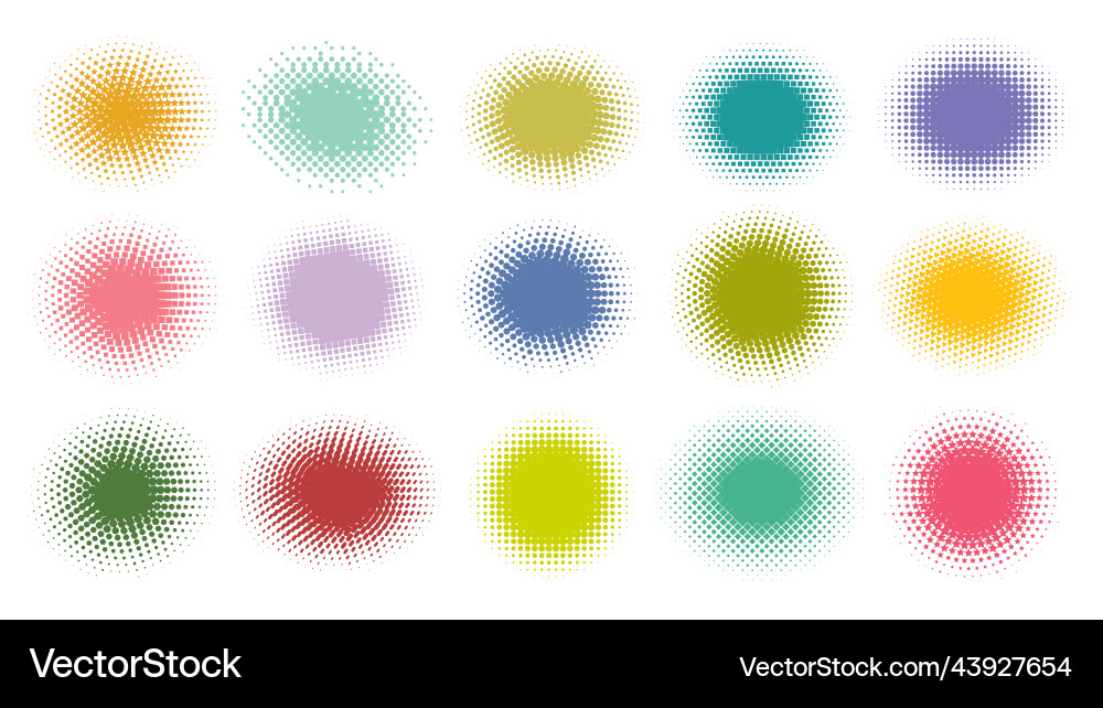 Halftone comic dotted spot pop art dot round blot Vector Image