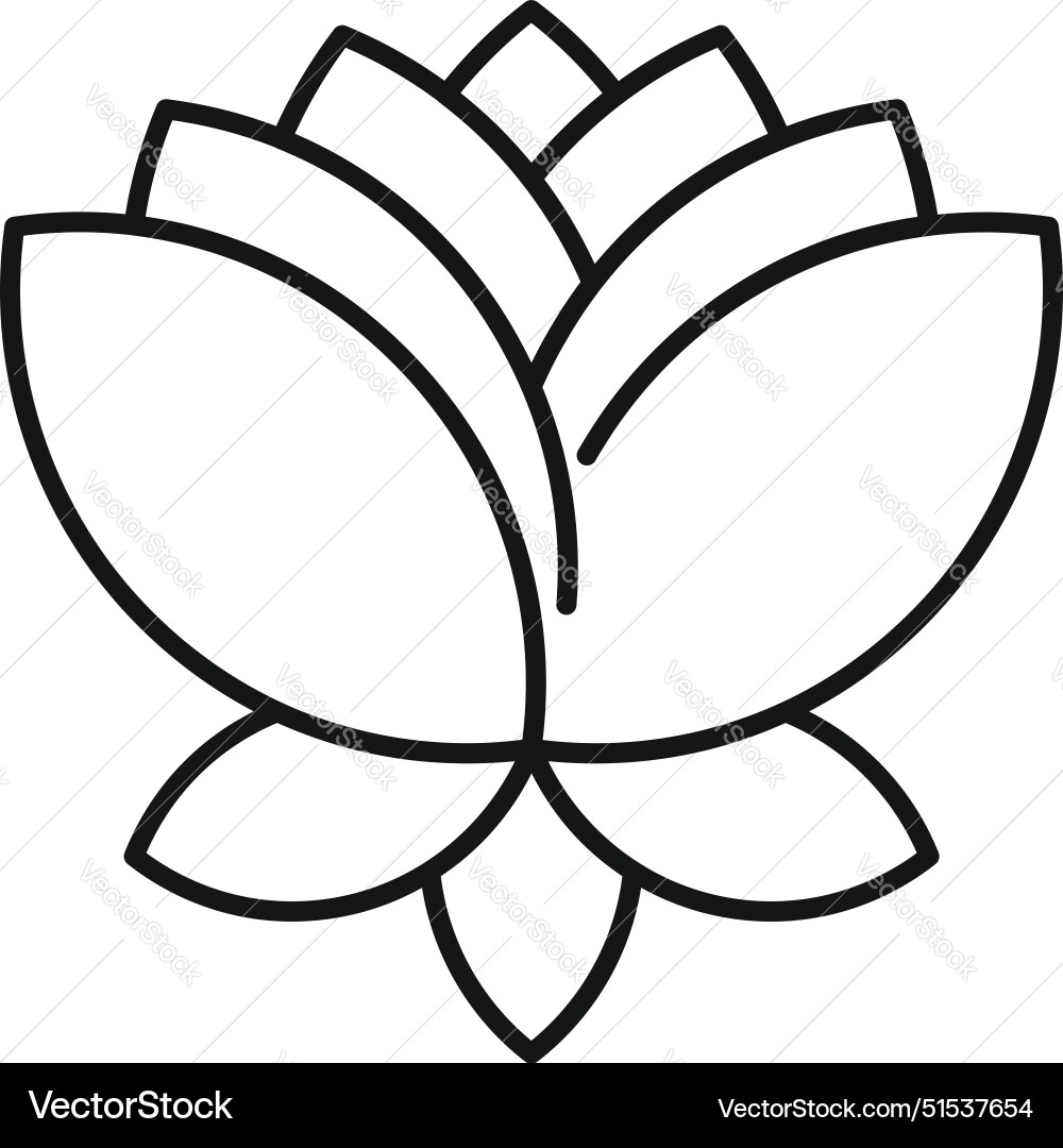 Line art lotus flower Royalty Free Vector Image