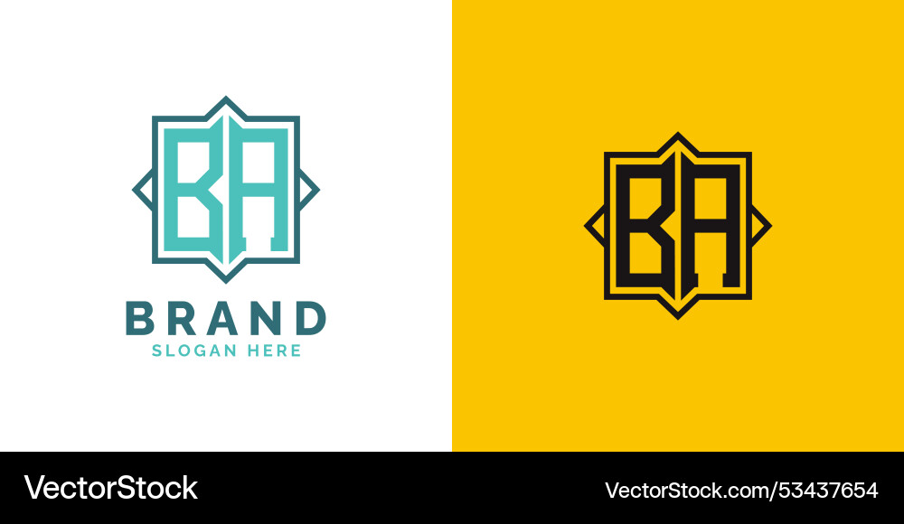 Modern ba monogram logo design initial letter ba Vector Image