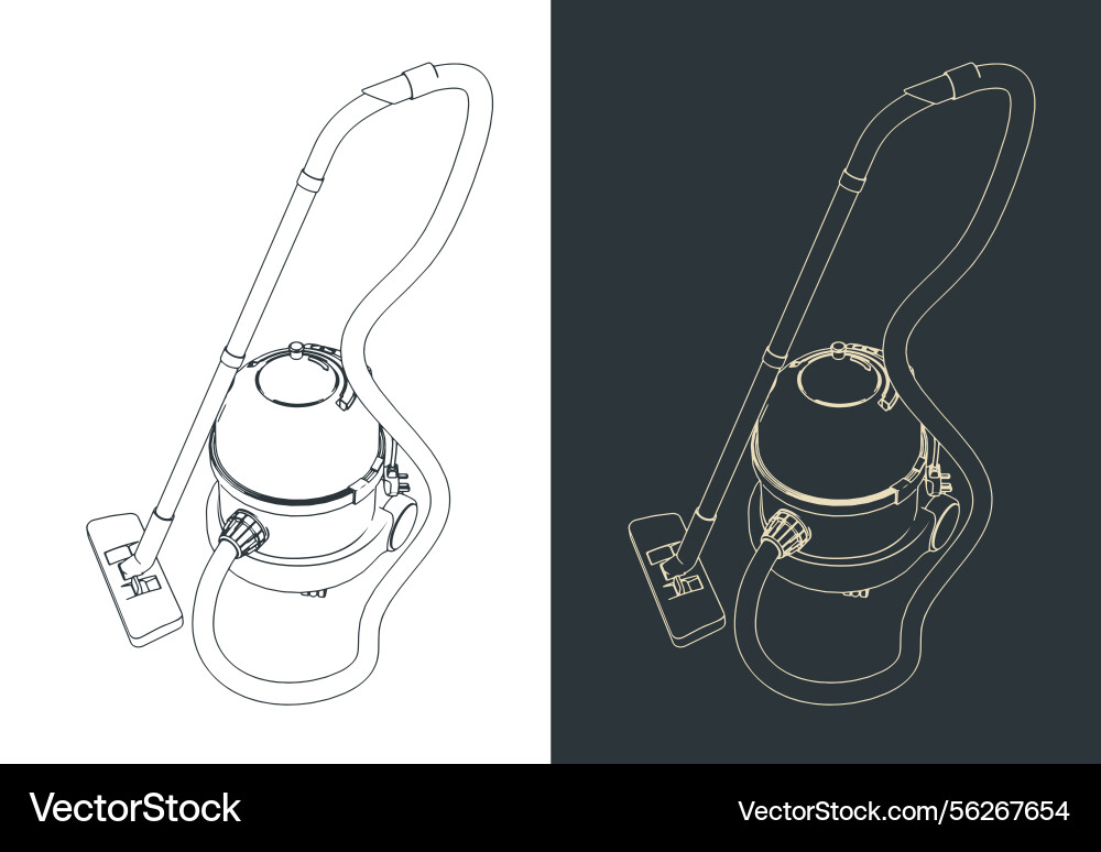 Professional vacuum cleaner drawings Royalty Free Vector