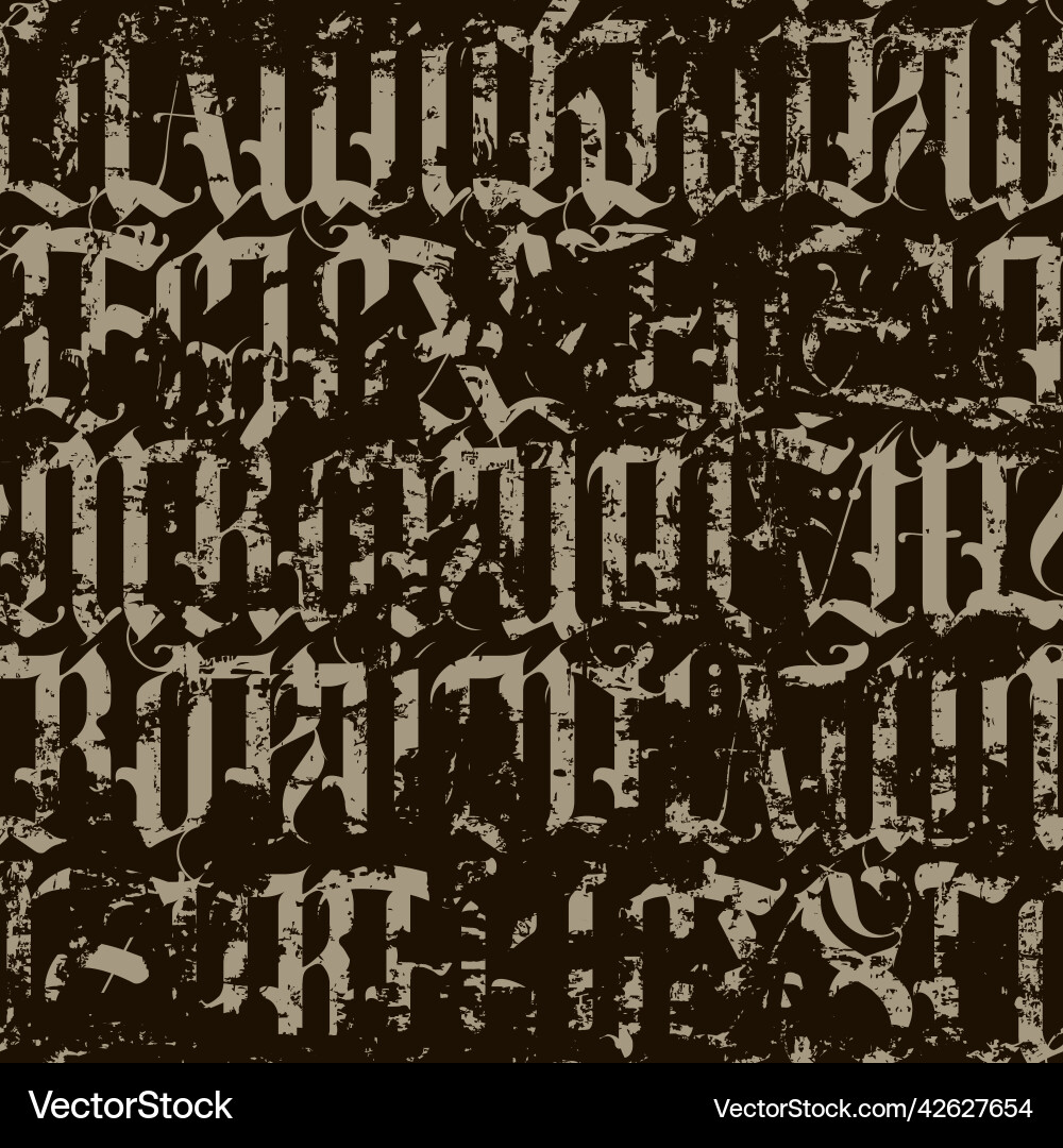 Seamless pattern of capital gothic letters Vector Image