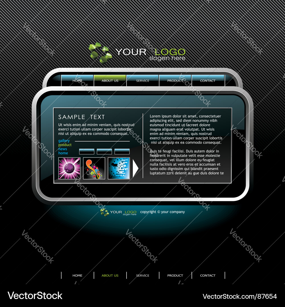 Website design template Royalty Free Vector Image