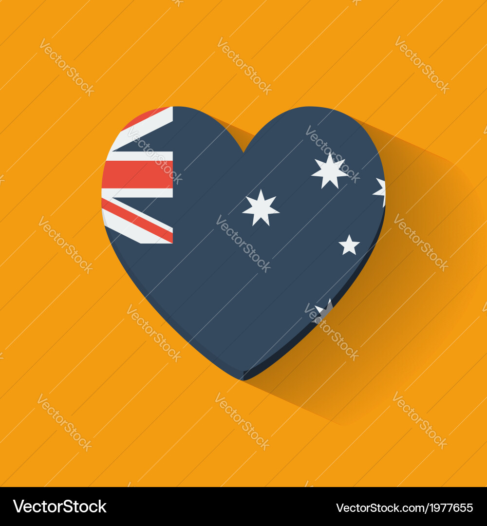 Australia Flag Heart Icon Royalty Free Vector Image