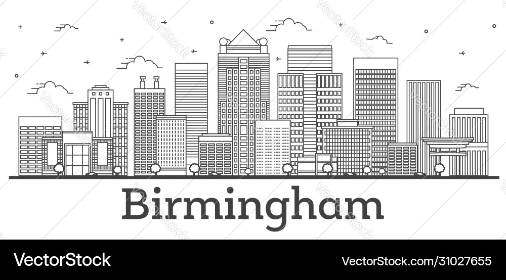 Birmingham Alabama City Skyline Royalty Free Vector Image