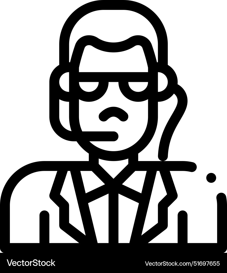 Bodyguard icon thin linear style design isolated Vector Image