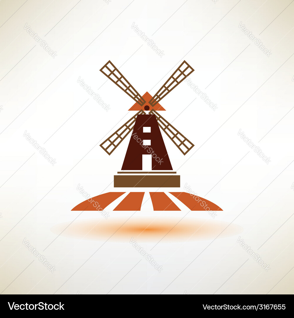 Classic Windmill Symbol Royalty Free Vector Image