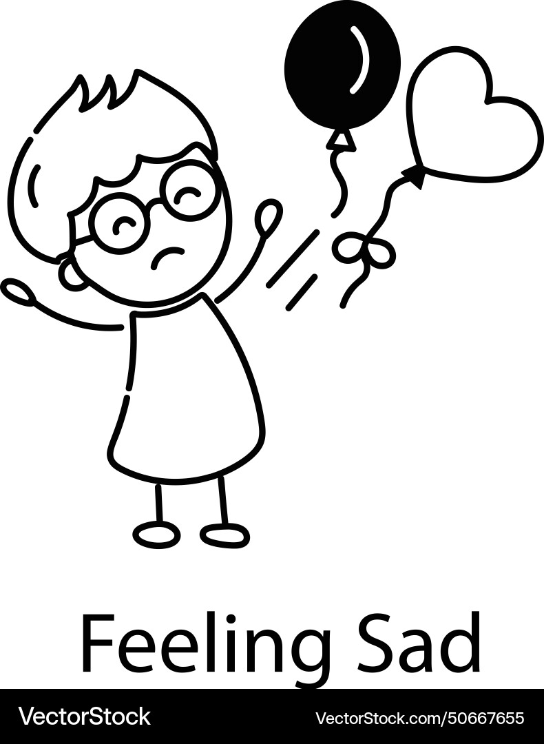 Feeling sad Royalty Free Vector Image - VectorStock