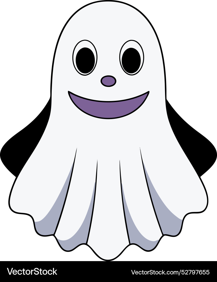 Funny ghost icons cute characters 2 Royalty Free Vector