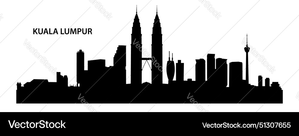 Kuala Lumpur City Skyline Royalty Free Vector Image