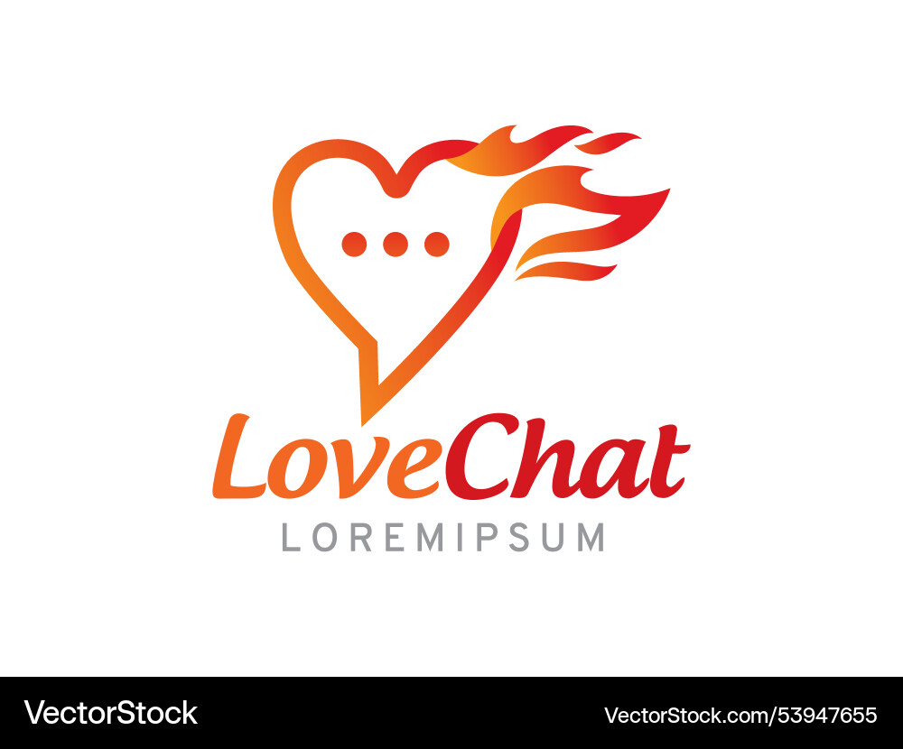 Love chat with fire logo symbol or icon template Vector Image
