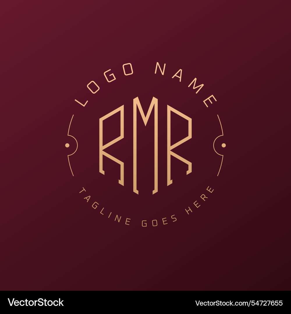Luxury rmr logo design elegant letter Royalty Free Vector