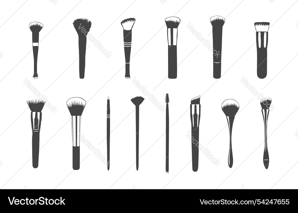 Makeup brush silhouette svg Royalty Free Vector Image