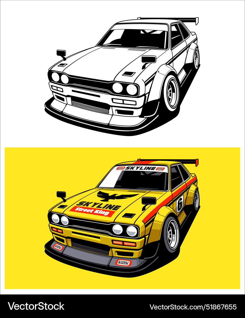 Racing car vintage series 05 Royalty Free Vector Image