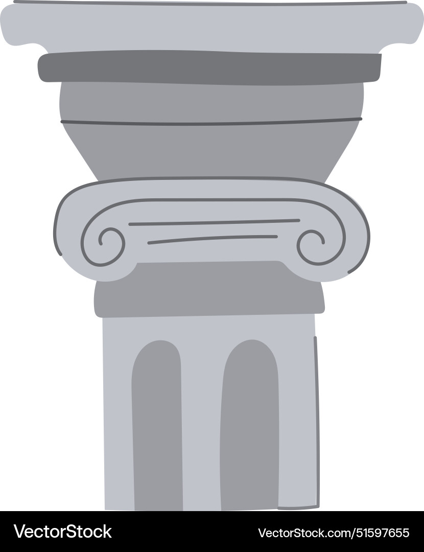 Sculpture column ancient cartoon Royalty Free Vector Image