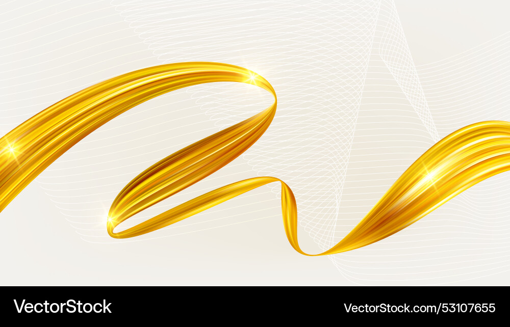 Shiny golden flowing line design element Vector Image