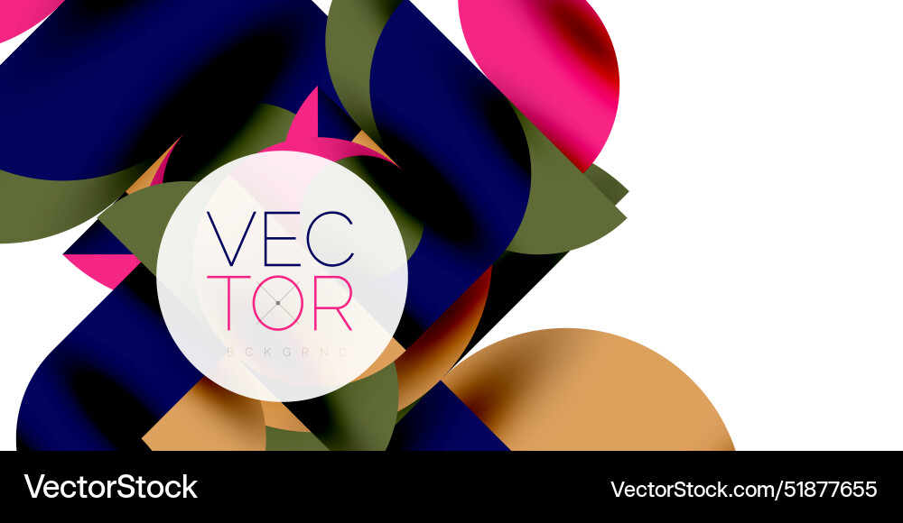 Tech minimal circular shapes geometric art Vector Image