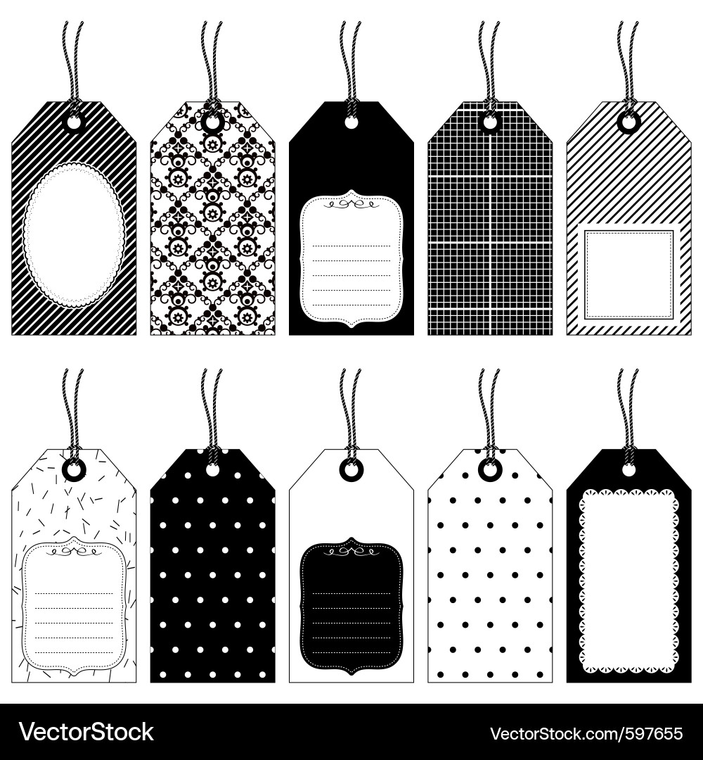 Traditional tags Royalty Free Vector Image - VectorStock