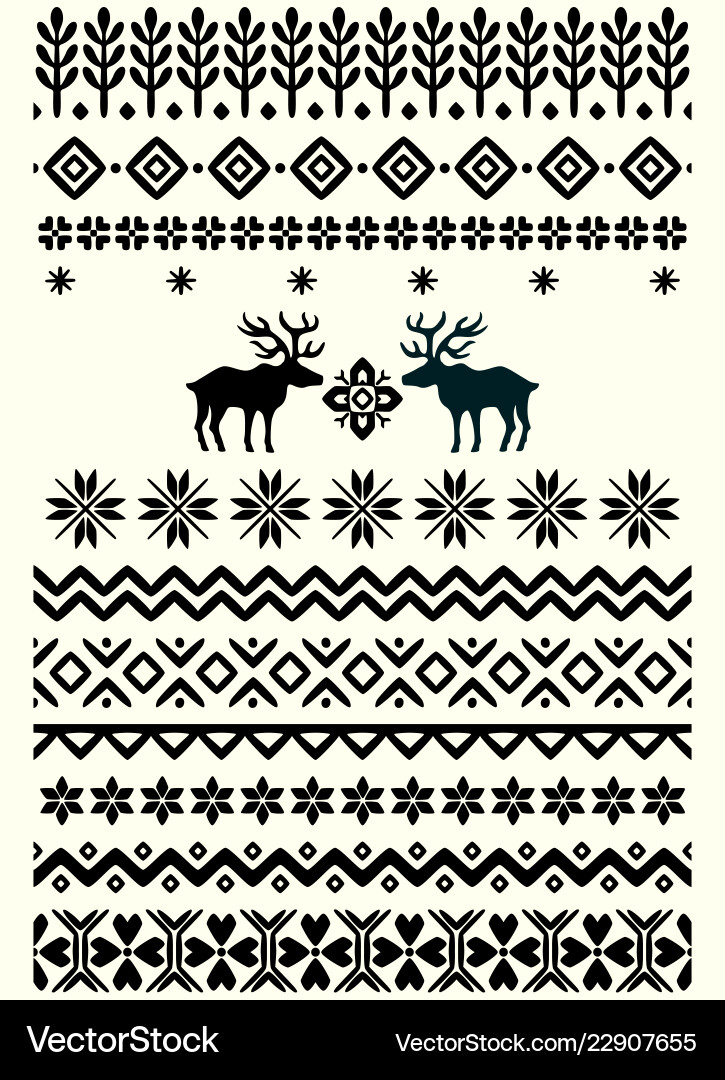 Ugly sweater seamless borders Royalty Free Vector Image