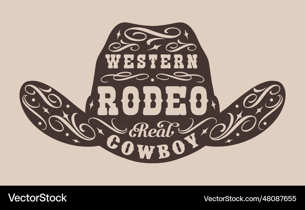 Western rodeo vintage poster monochrome Royalty Free Vector