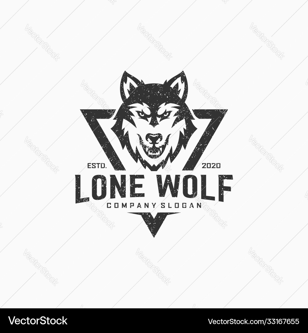 Wolf vintage logo stock Royalty Free Vector Image