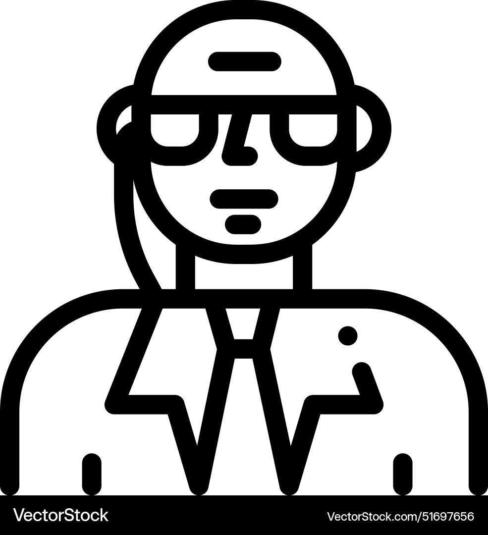 Bodyguard icon thin linear style design isolated Vector Image