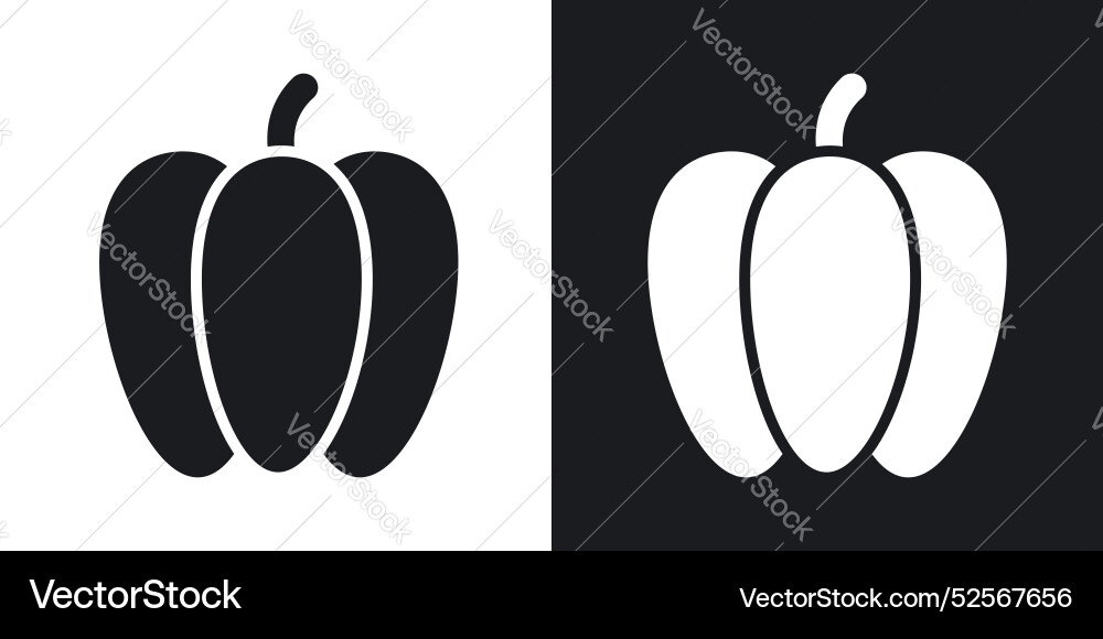 Capsicum icon set on white background Royalty Free Vector