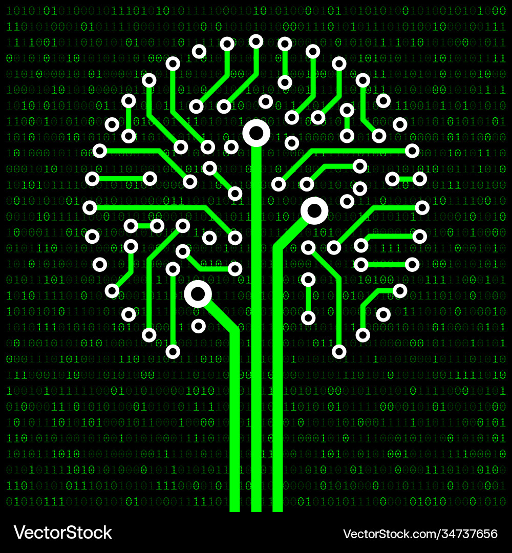 Circuit board tree Royalty Free Vector Image - VectorStock