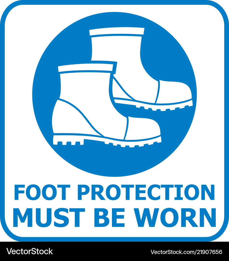 Foot protection sign - safety icon Royalty Free Vector Image