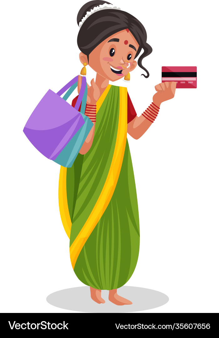 Indian marathi woman cartoon Royalty Free Vector Image