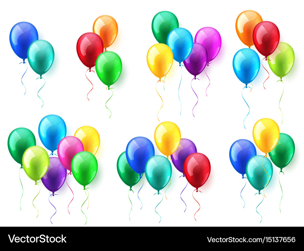 Isolated realistic colorful glossy flying air Vector Image