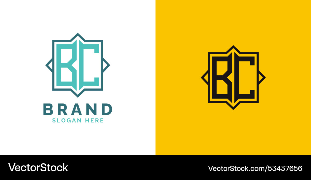 Modern bc monogram logo design initial letter Vector Image