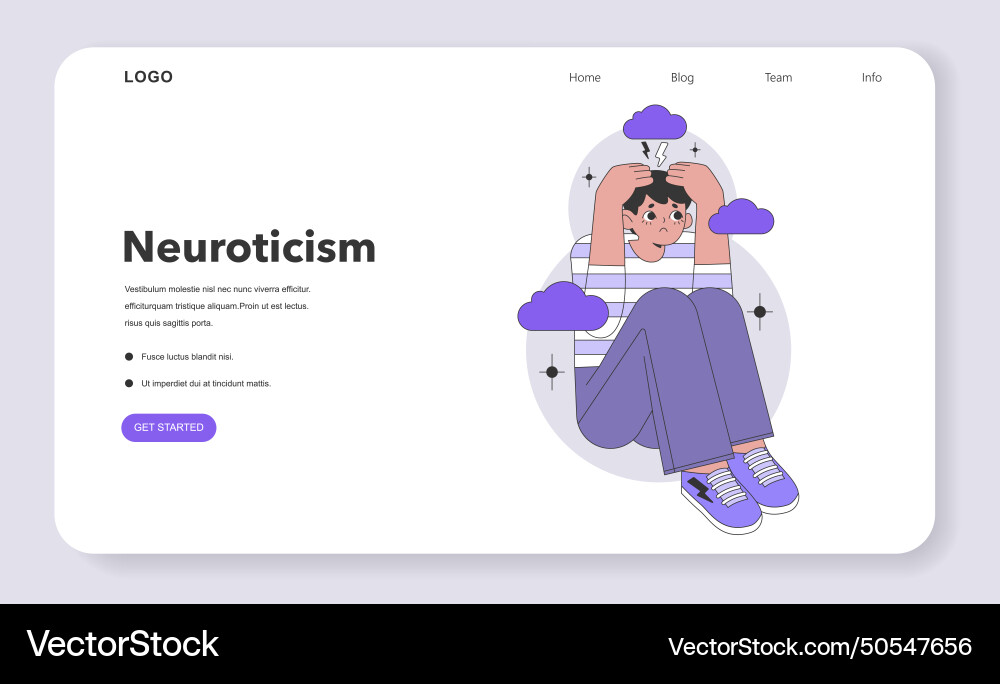 Neuroticism dimension of big five personality Vector Image Neuroticism dimension of big five personality Vector Image