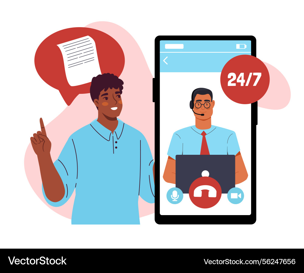 Online customer support service concept Royalty Free Vector