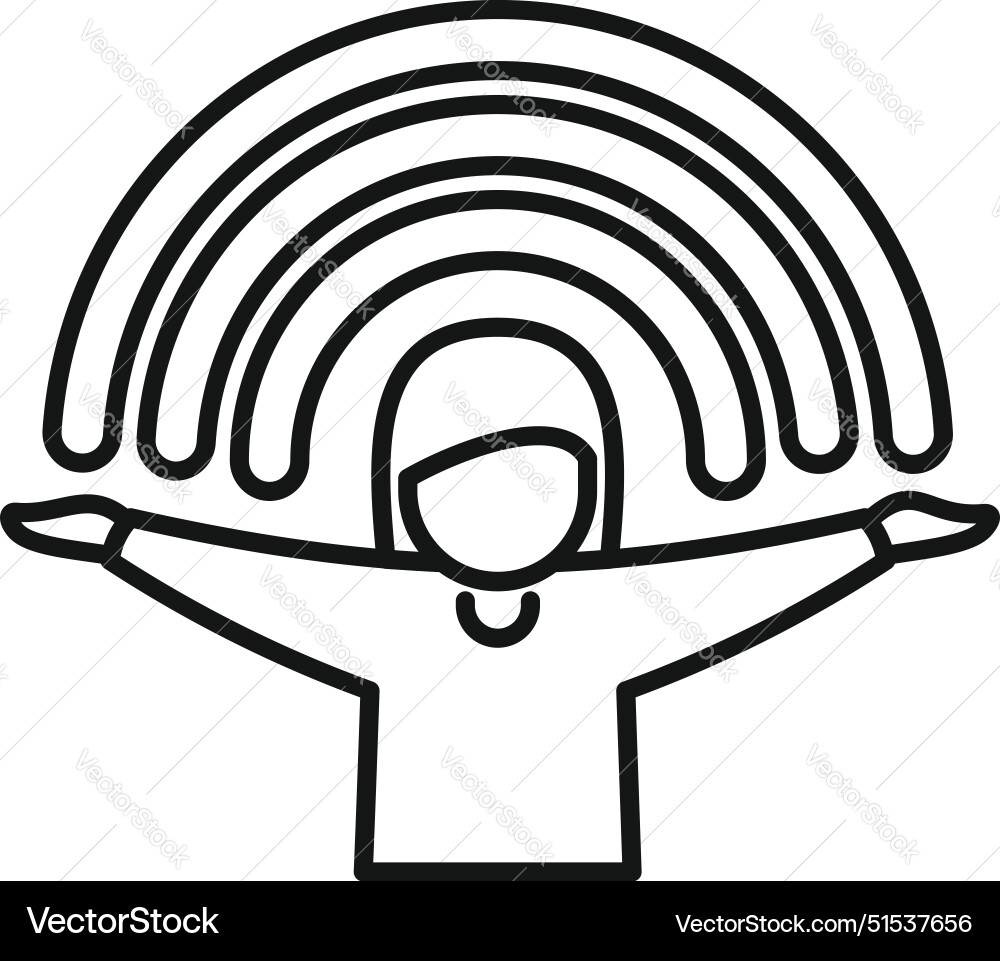 Person embracing connection or signal line art Vector Image