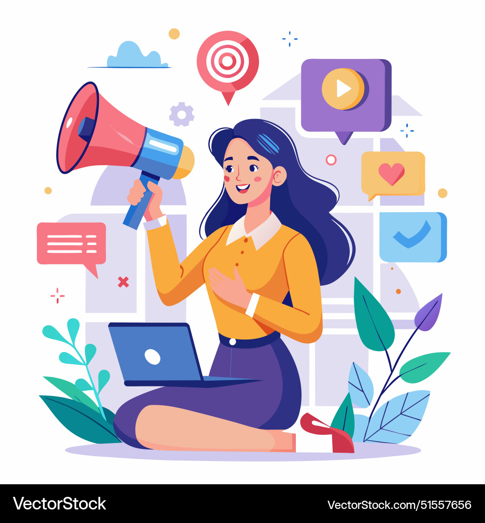 Pr public relation or marketing communication Vector Image
