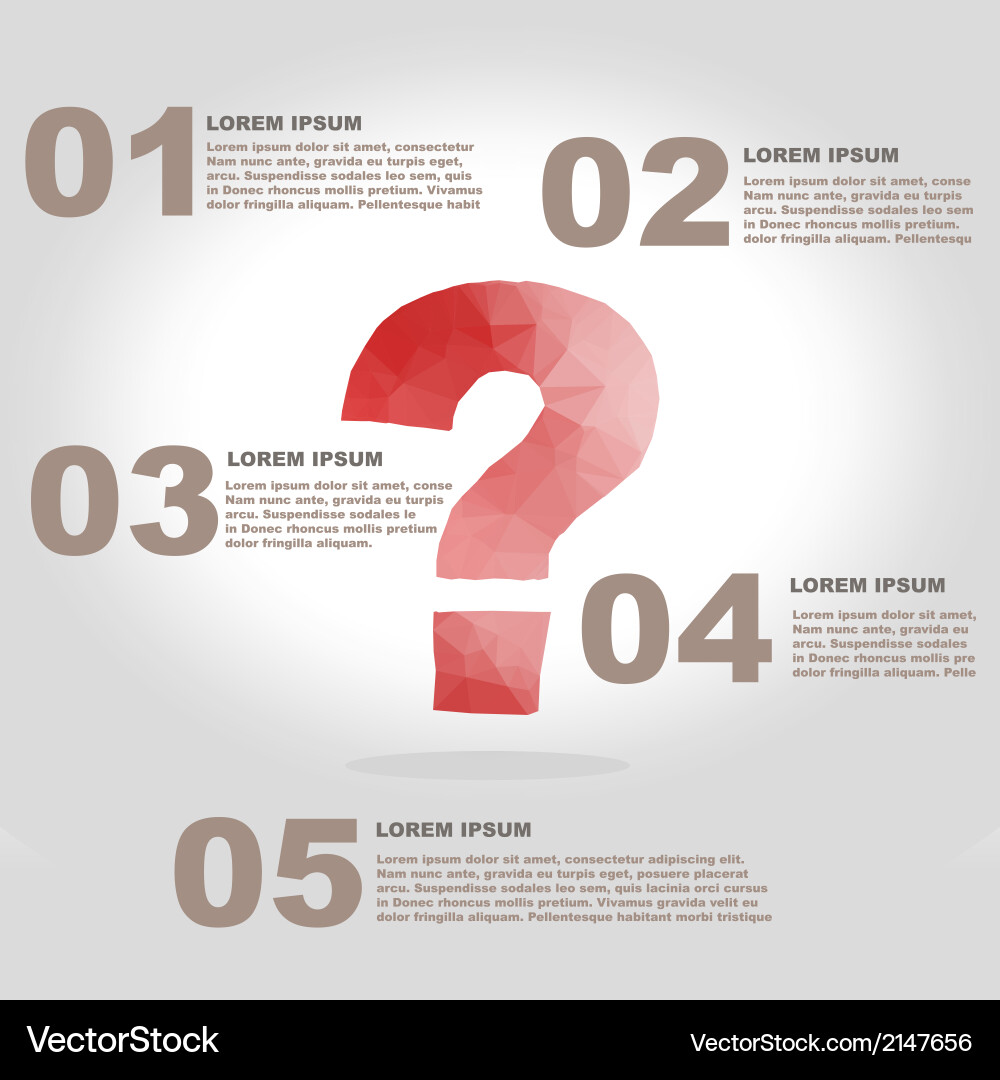 Question mark polygon infographic element Vector Image