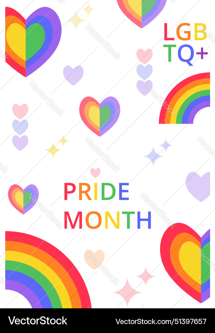 Abstract geometric poster for pride month with Vector Image