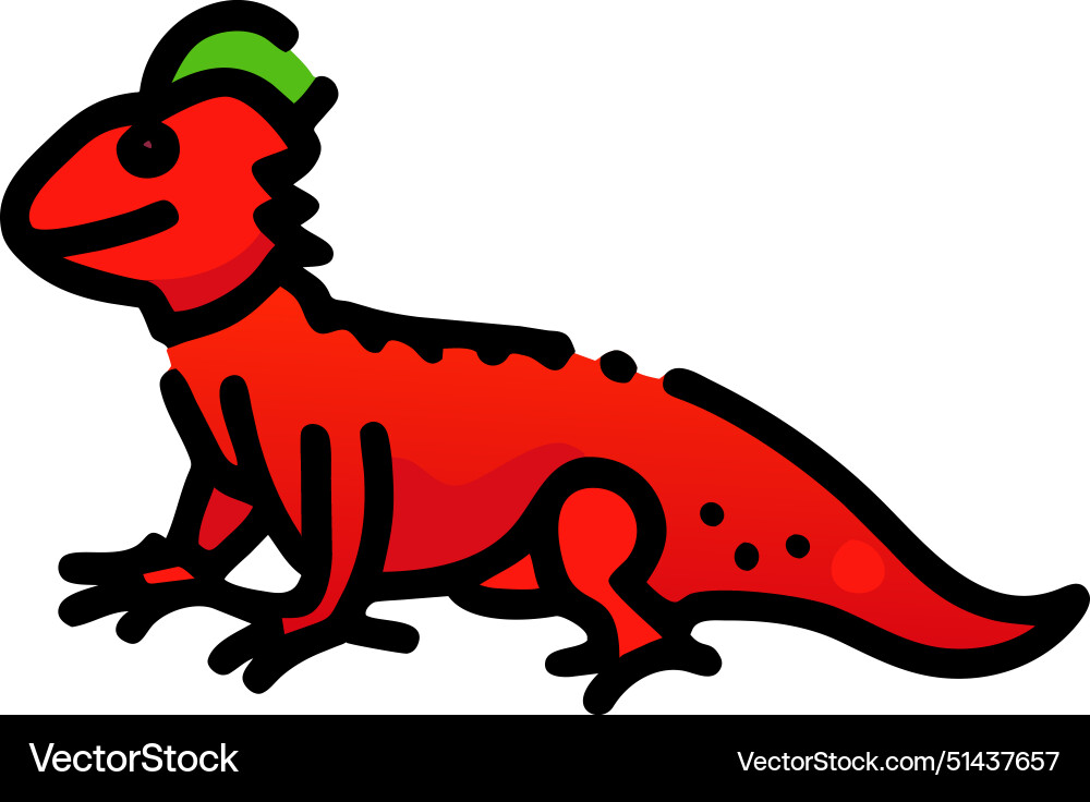 Agama lizard red icon Royalty Free Vector Image