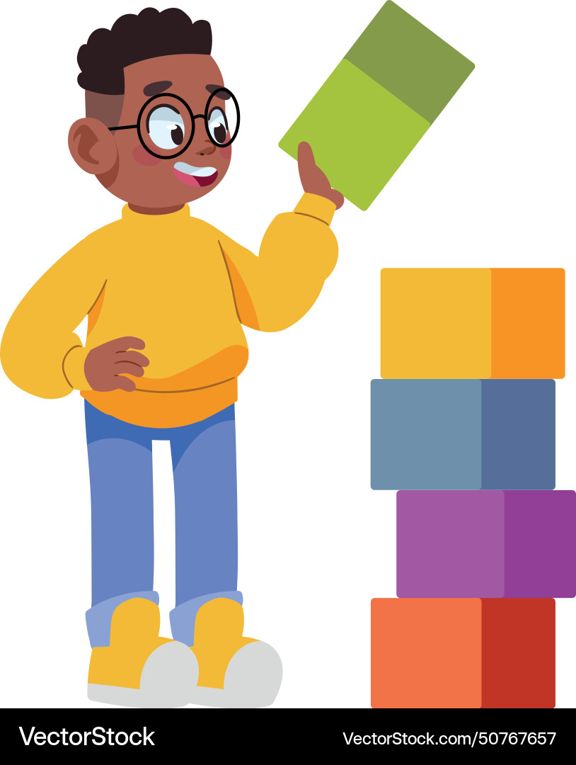 Autism boy playing Royalty Free Vector Image - VectorStock
