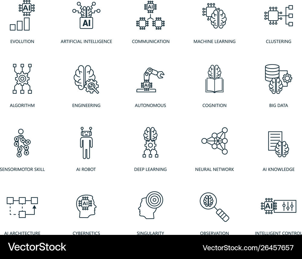 Cognition Thin Line Icon – Royalty-Free Vector | VectorStock